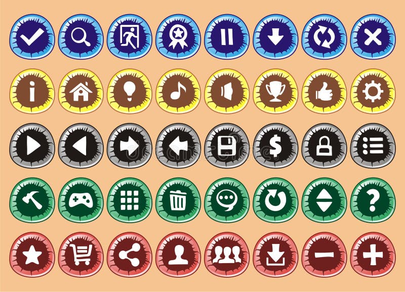 Buttons 9 stock vector. Illustration of brilliant, interface - 109453585