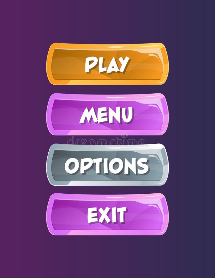 Game Interface Elements in Cartoon Style Stock Illustration ...