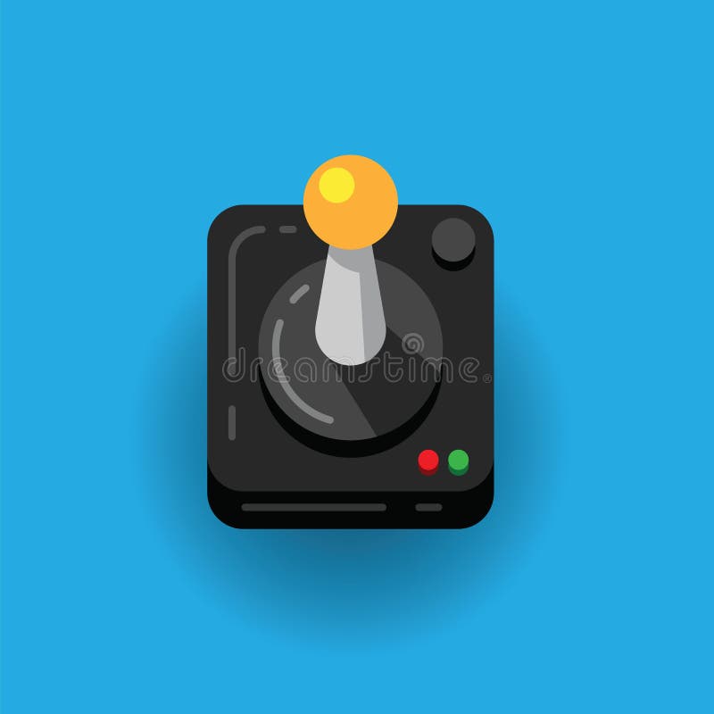 Game Joystick Console Isolated on Blue Background, Vector Icon. Retro ...