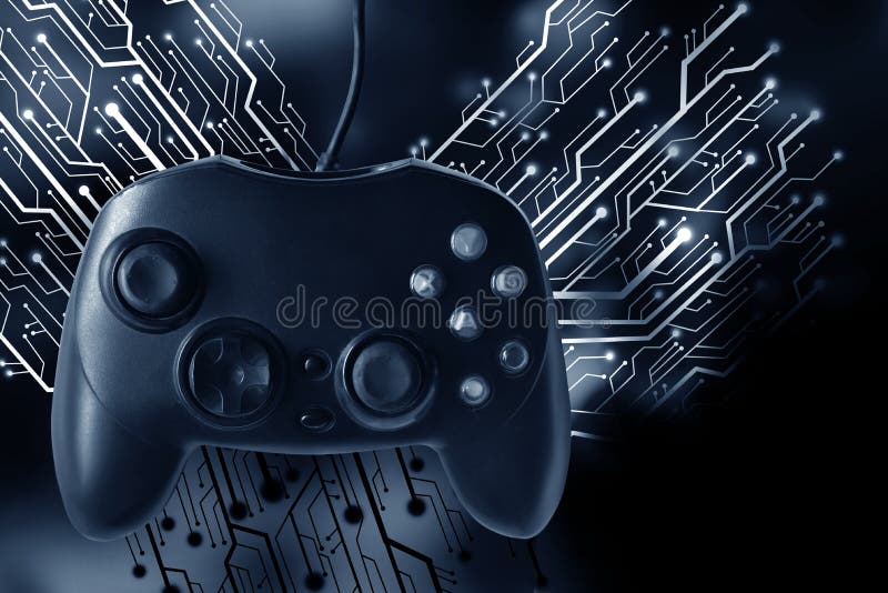 Game Joystick Controller with Circuit Board Graphic Stock Image - Image ...