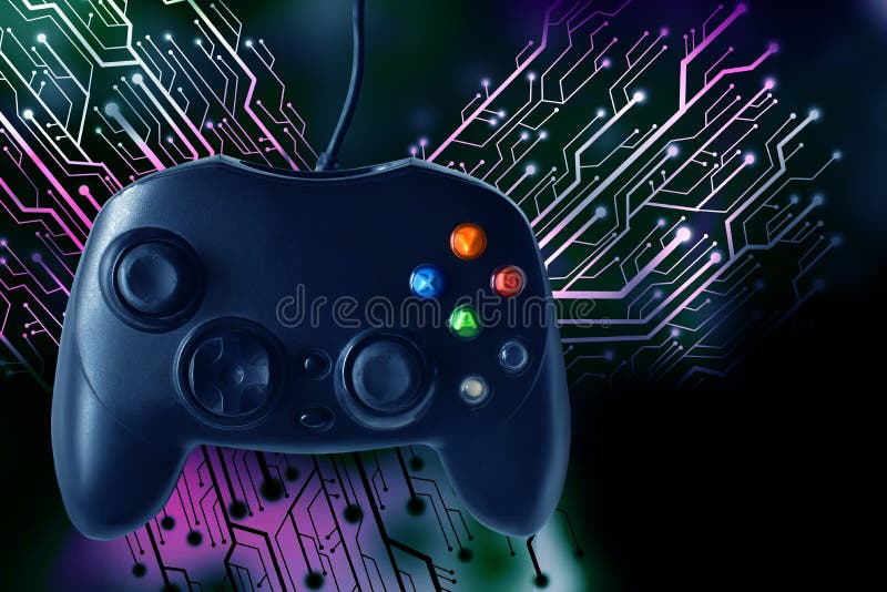 Game Joystick Controller with Circuit Board Graphic Stock Photo - Image ...