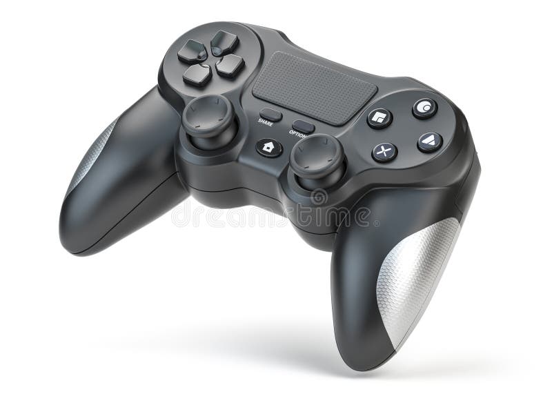 Game Joystick or Gaming Controller Isolated on White Stock Illustration ...
