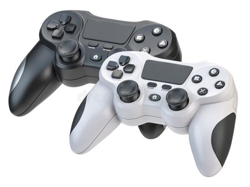 Game Joystick or Gaming Controller Isolated on White Stock Illustration ...