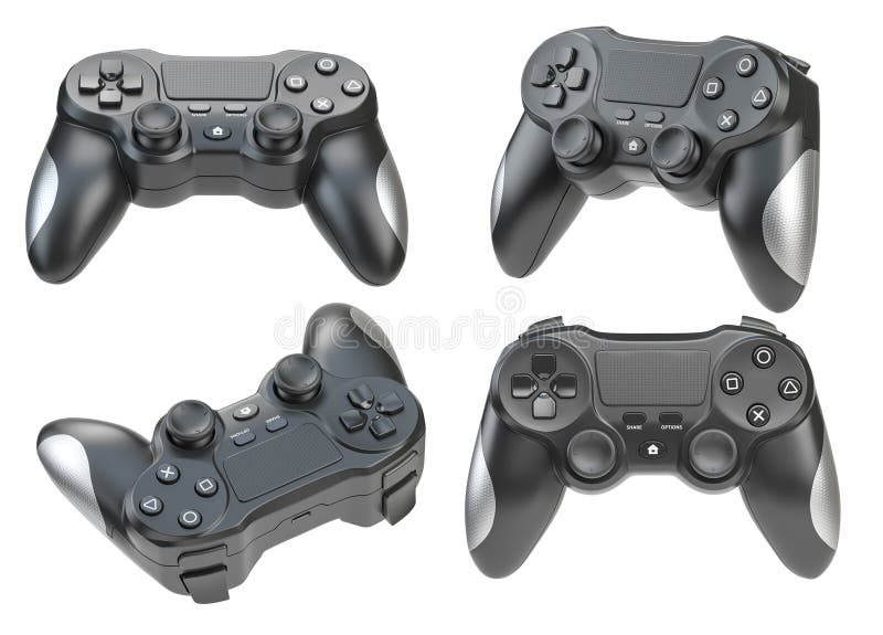 Game Joystick or Gaming Controller Isolated on White Stock Illustration ...