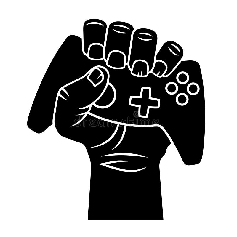 Game Joystick in hand stock vector. Illustration of symbol - 234983388