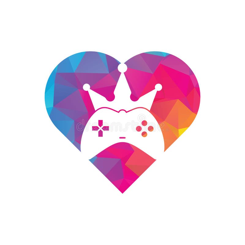 Game King Heart Shape Concept Logo Icon Design. Stock Vector ...