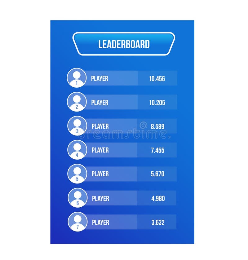 Game Leaderboard Template Isolated on White Background. Stock Vector ...