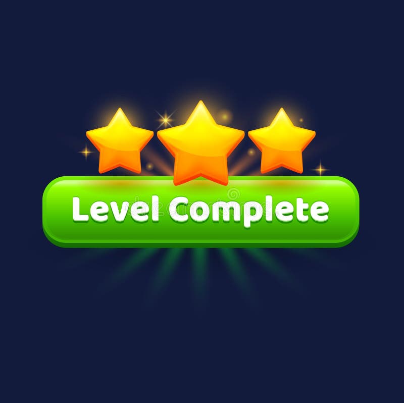 Game Level Complete Badge, GUI Golden Stars Reward Stock Illustration ... Game Level Complete Badge, GUI Golden Stars Reward Stock Illustration ...