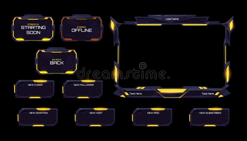Game Live Stream Interface Elements Stock Illustration - Illustration ...