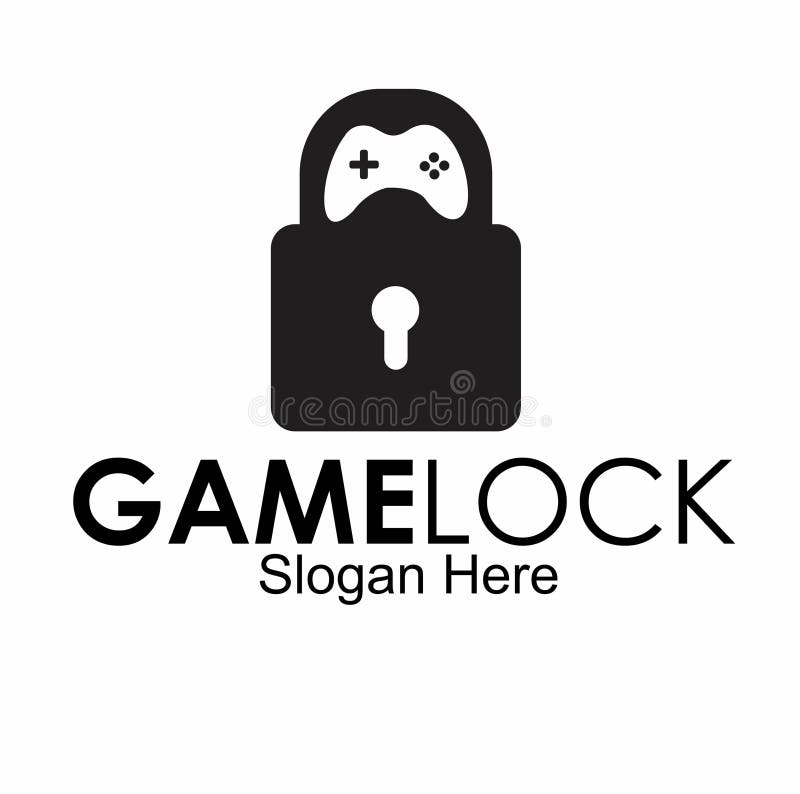 Game Lock Logo Design Concept Stock Illustration - Illustration of ...