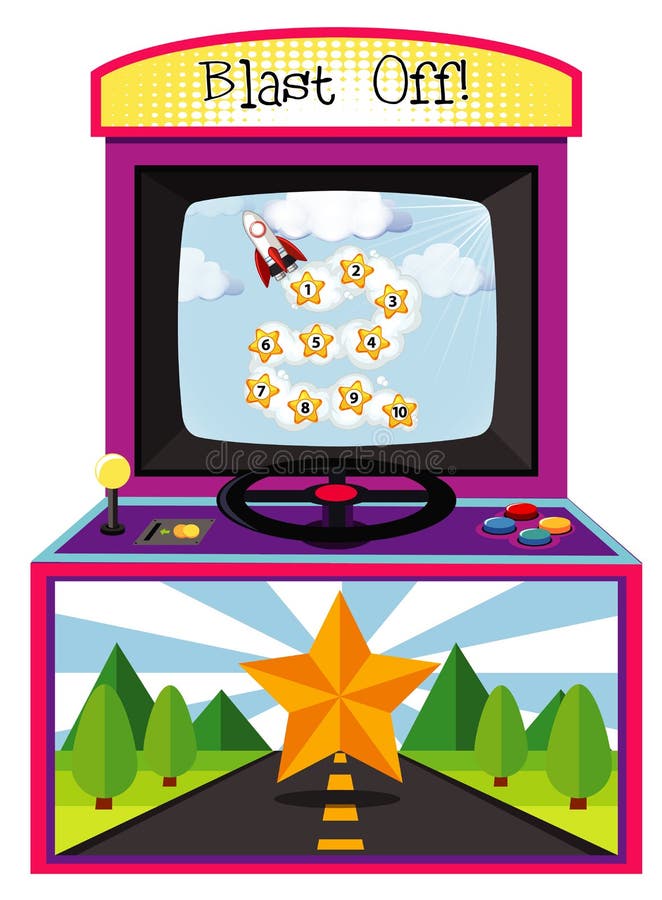 Game Machine for Counting Numbers on Isolated Background Stock Vector ...