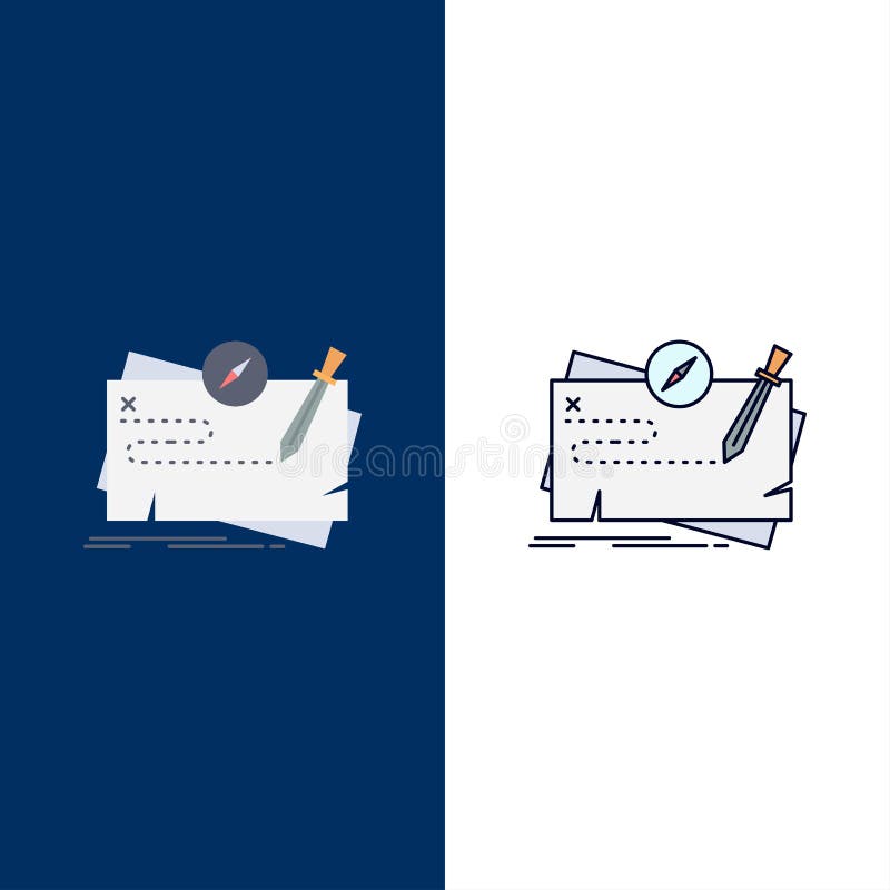 Game, Map, Mission, Quest, Role Icon. Line Vector Gray Symbol for UI ...