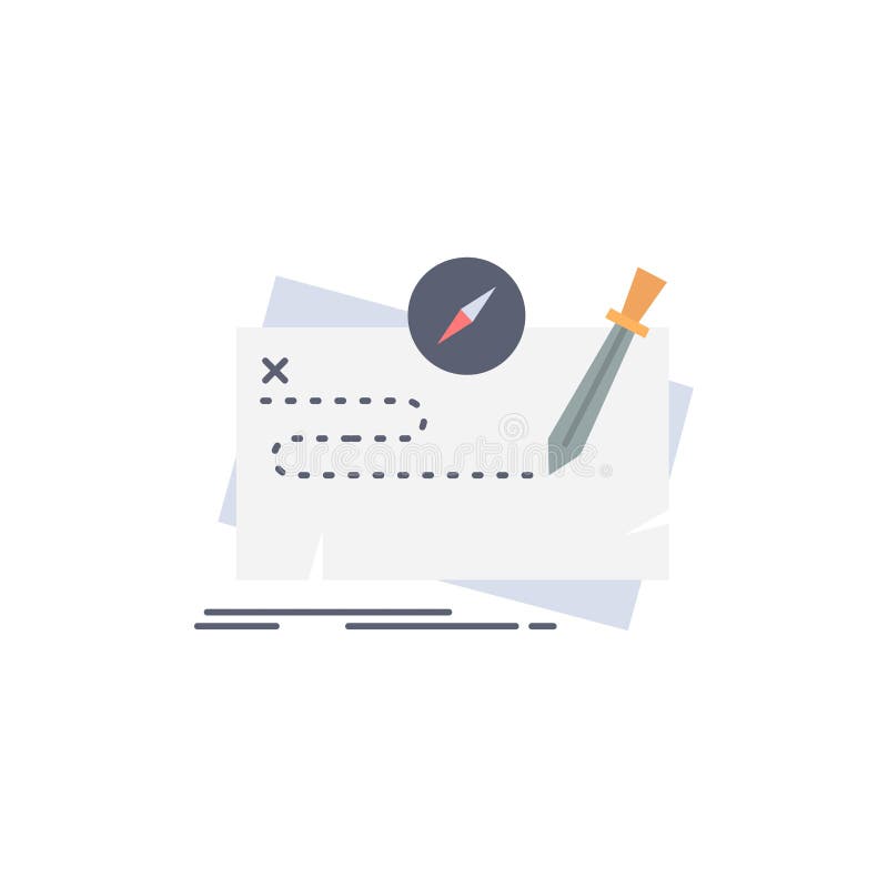 Game, Map, Mission, Quest, Role Flat Color Icon Vector Stock Vector ...