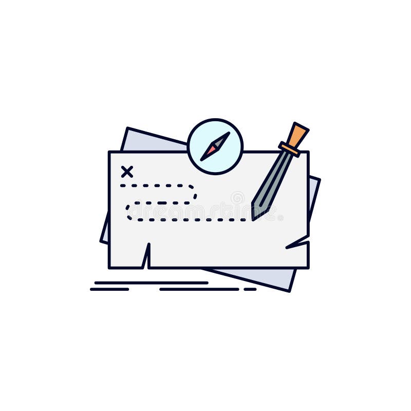 Game, Map, Mission, Quest, Role Flat Color Icon Vector Stock Vector ...