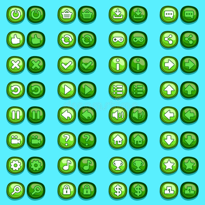 Game Menu Vector Yellow Ui Buttons Stock Vector - Illustration of ...