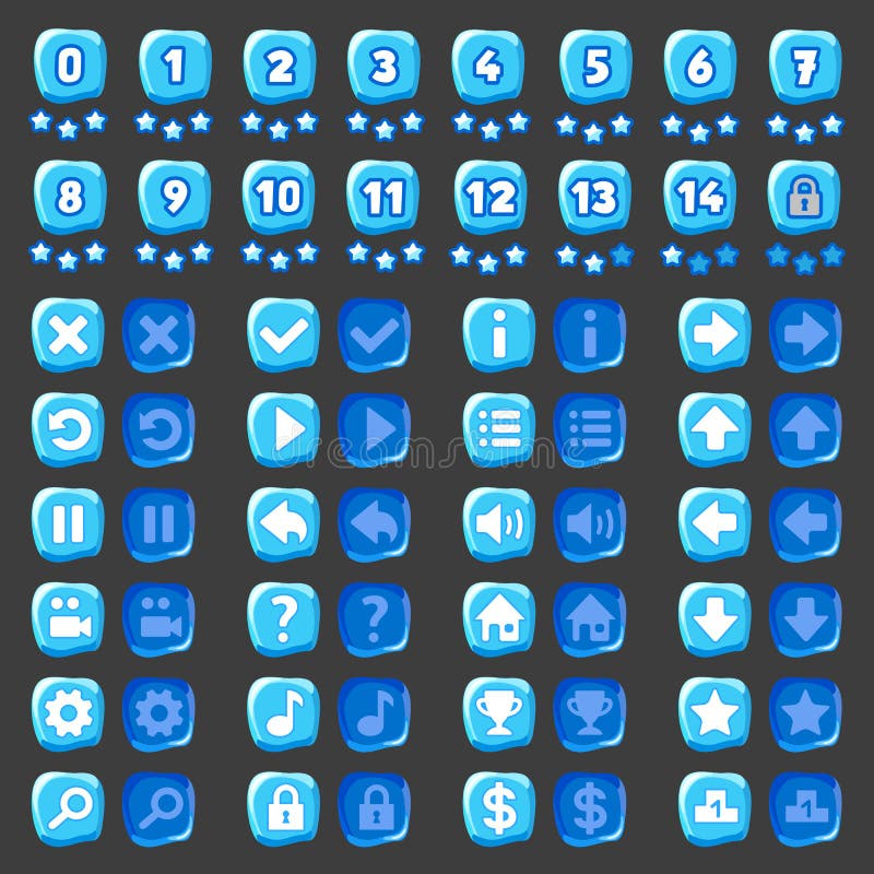 Wooden, Round Video Game Buttons Stock Vector - Illustration of design ...