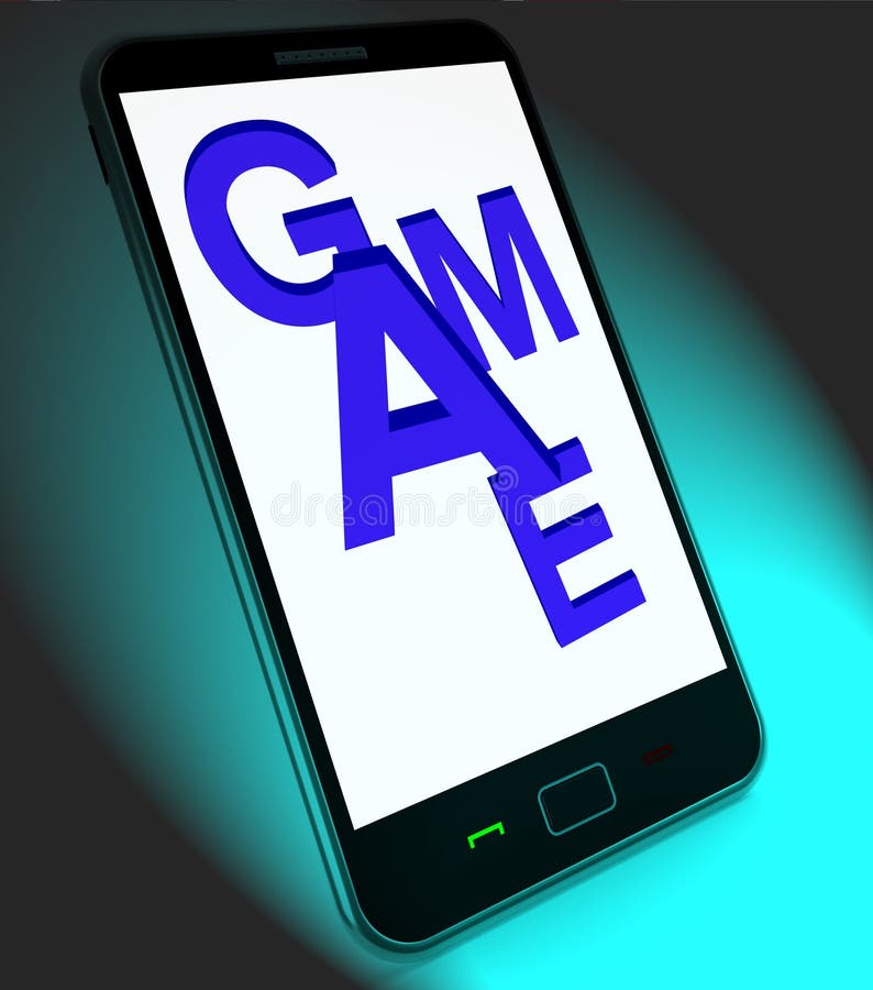 Game on Mobile Shows Online Gaming or Gambling Stock Illustration ...