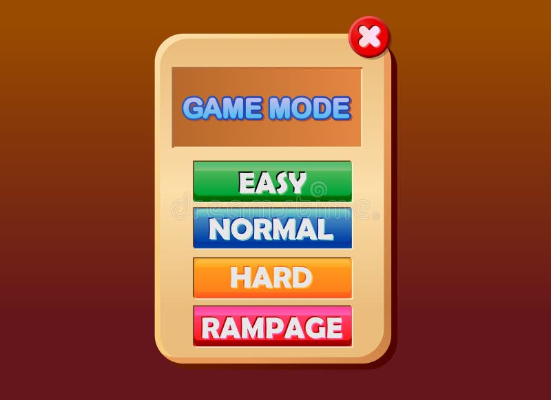 Game mode menu ui vector stock vector. Illustration of computer - 260411708