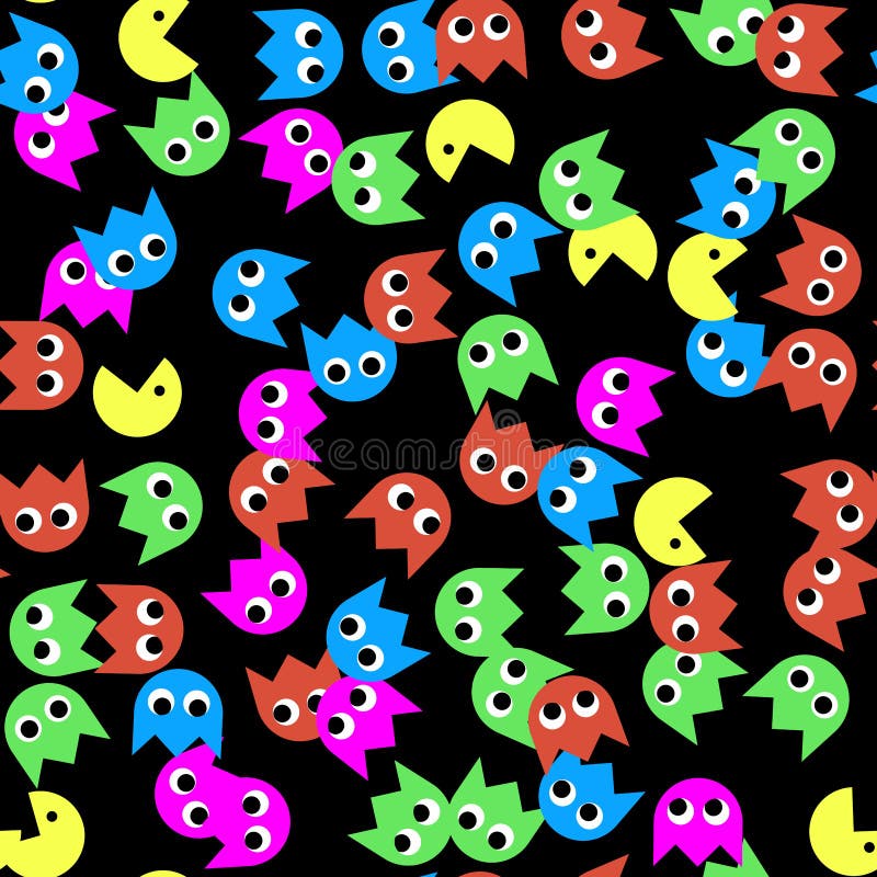 Game Monsters Seamless Generated Pattern Stock Illustration ...
