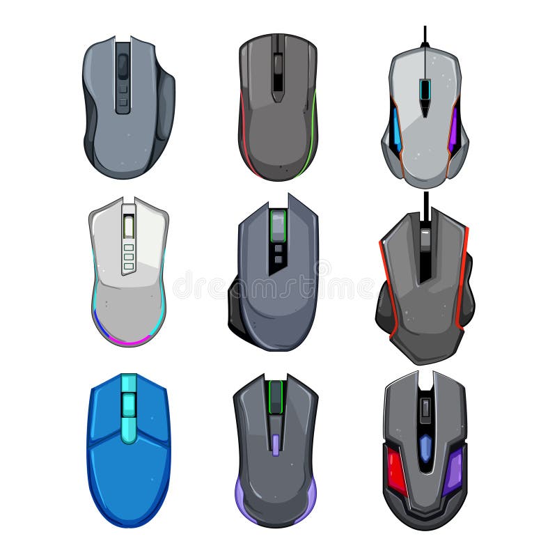 Game Mouse Set Cartoon Vector Illustration Stock Illustration ...