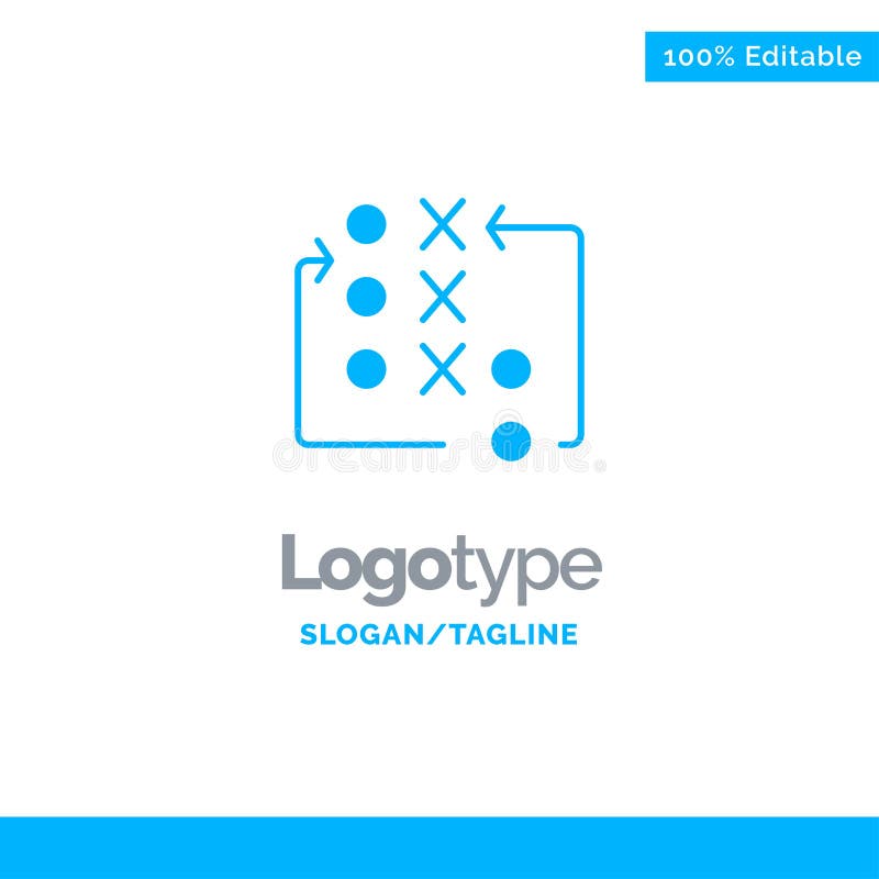 Game, Move, Strategy, Tactic, Tactical Blue Solid Logo Template. Place ...