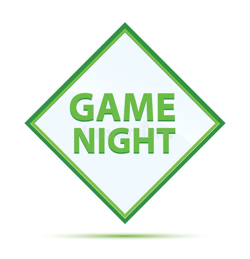 Game Night Modern Abstract Green Diamond Button Stock Illustration ...