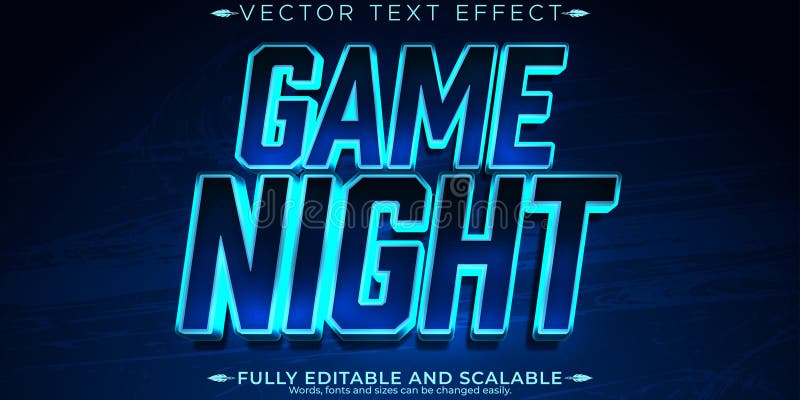 Game Night Text Effect, Editable Gaming and Fun Customizable Font Style ...
