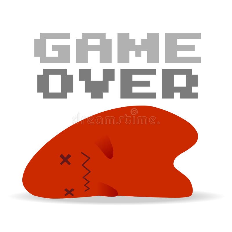 8-Bit Pixel-Art Retro Arcade Game Over Message. EPS8 Vector Stock ...