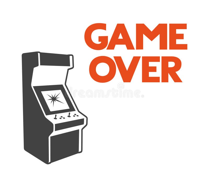 Game Over and Arcade Machine Stock Vector - Illustration of control ...