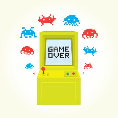Game over arcade machine. stock vector. Illustration of game - 46975353