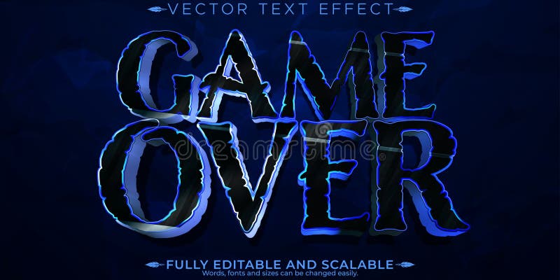 Game Over Arcade Text Effect, Editable Game and Movie Text Style Stock ...