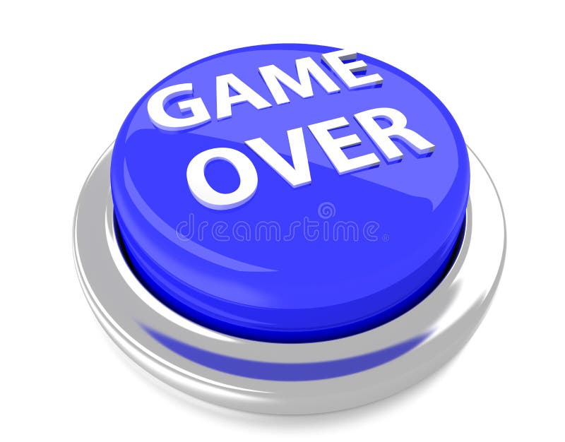 GAME OVER on Blue Push Button. 3d Illustration Stock Illustration ...