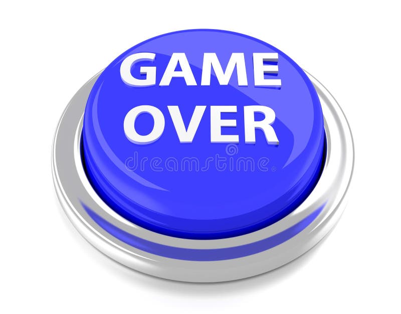 GAME OVER on Blue Push Button. 3d Illustration Stock Illustration ...