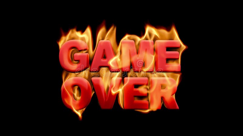 GAME OVER. Bright Fiery Text Stock Illustration - Illustration of ...