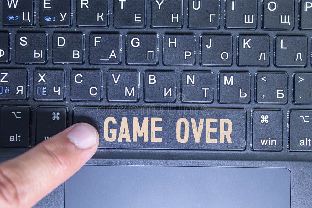 The Game Over Button on the Keyboard Stock Photo - Image of digital ...