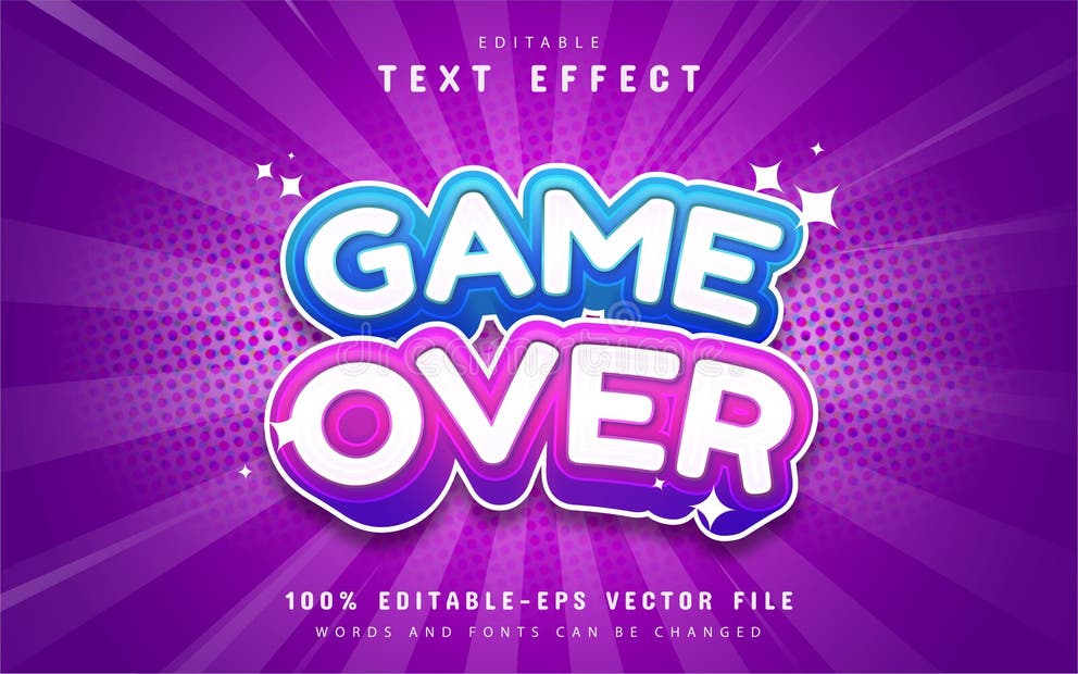 Game Over Cartoon Text Effect Stock Vector - Illustration of final ...