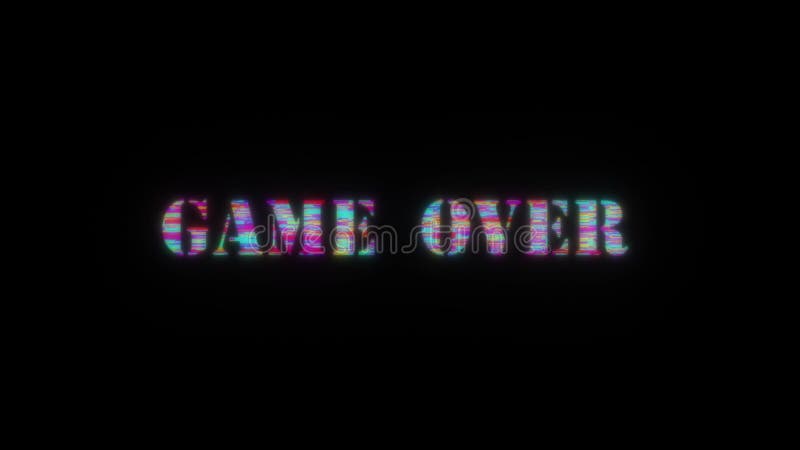 Loop Game Over Pink Blue Neon Glitch Text Effect Stock Footage - Video ...