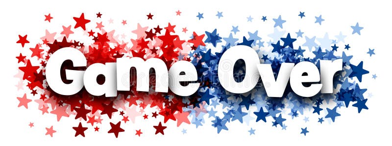 Game Over Election Concept with Red and Blue Star Explosion Stock ...