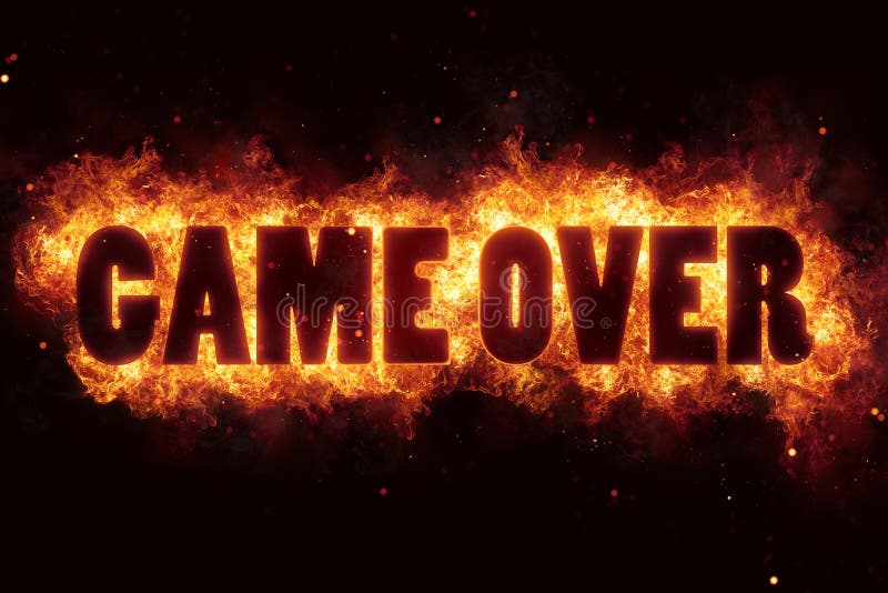 Game Over Fire Text Flame Flames Burn Burning Hot Explosion Stock ...