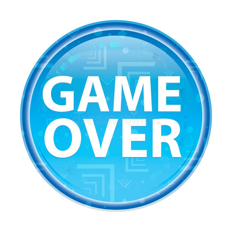 Game Over Floral Blue Round Button Stock Illustration - Illustration of ...