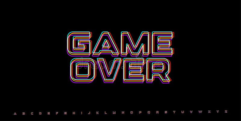 GAME OVER Glitched Phrase. RGB Distorted Arcade-style Headline for ...