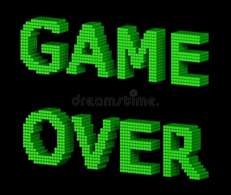 Game over green text stock illustration. Illustration of halt - 33363639