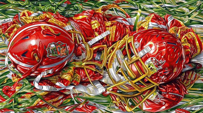 Game Over Helmets, Uniforms, Field, Post-game Scene Stock Image - Image ...