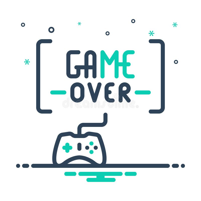 Mix Icon for Game Over, Failure and Play Stock Vector - Illustration of ...