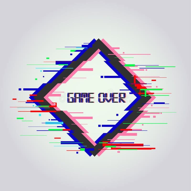 Game Over Icon Web Page Alert. Glitch Effect Banner Stock Illustration ...
