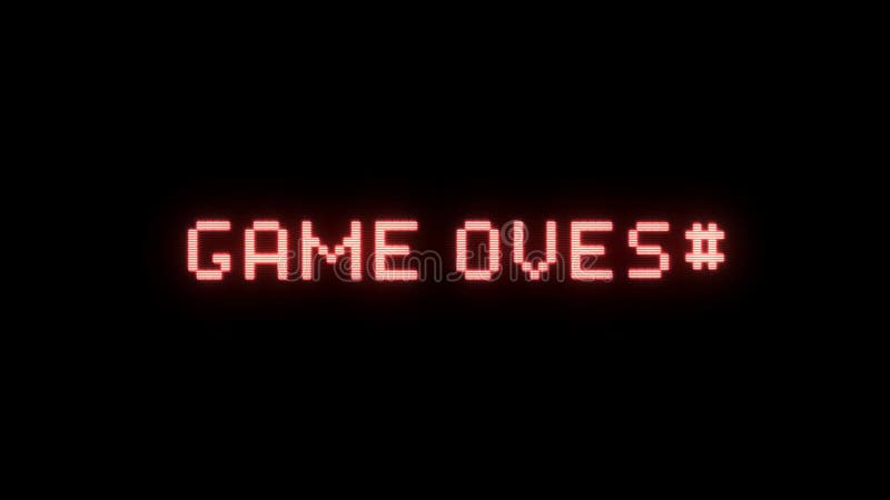 Game Over Pixel Text Animation with Glitch and VHS Noise Effect on a ...