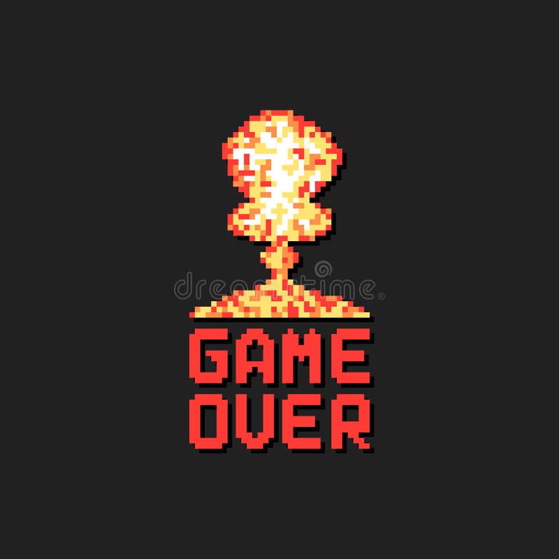 Game Over Logo Like Glitch Pixel Art Style Stock Vector - Illustration ...