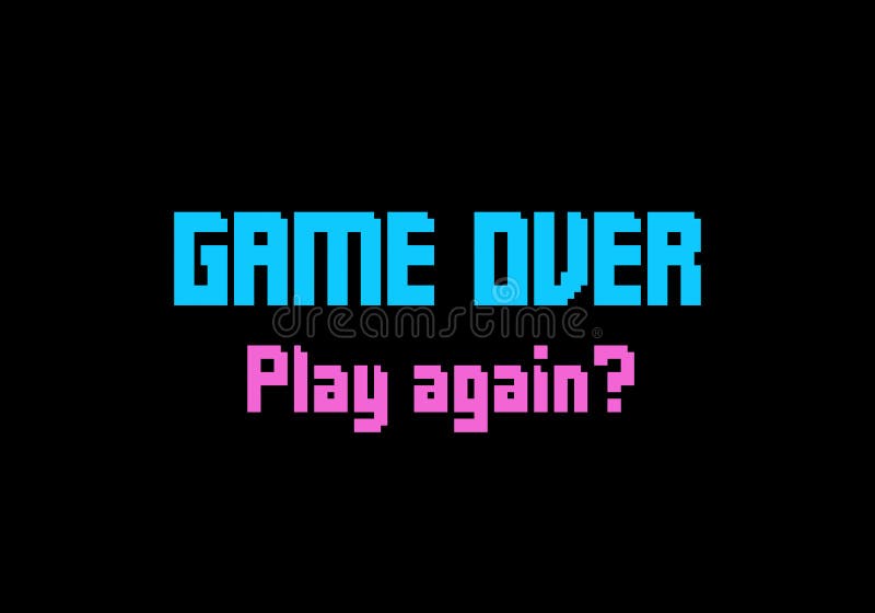 Pixel Game Over Text Image 8 Bit Stock Vector - Illustration of ...