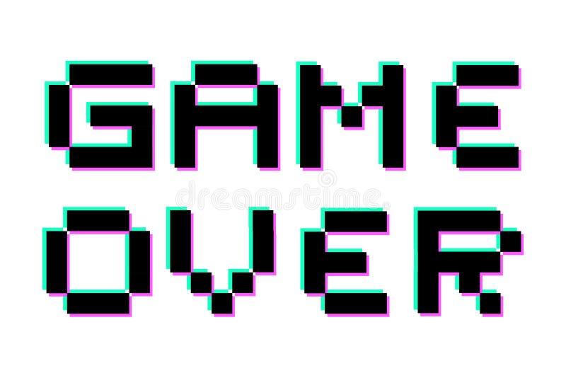Game Over Pixel. Computer Gaming. 8 Bit Game. Vector Illustration ...