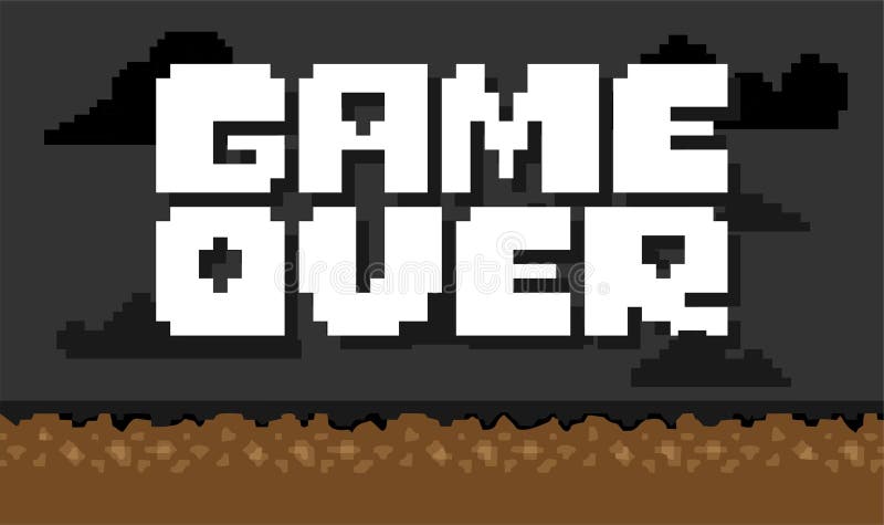Game Over with Pixel Style Background Stock Illustration - Illustration ...